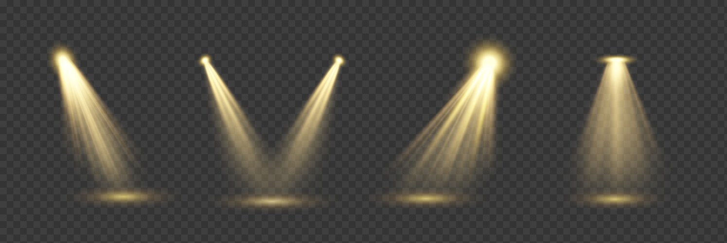 Golden backlight effects 3d realistic set Vector Image