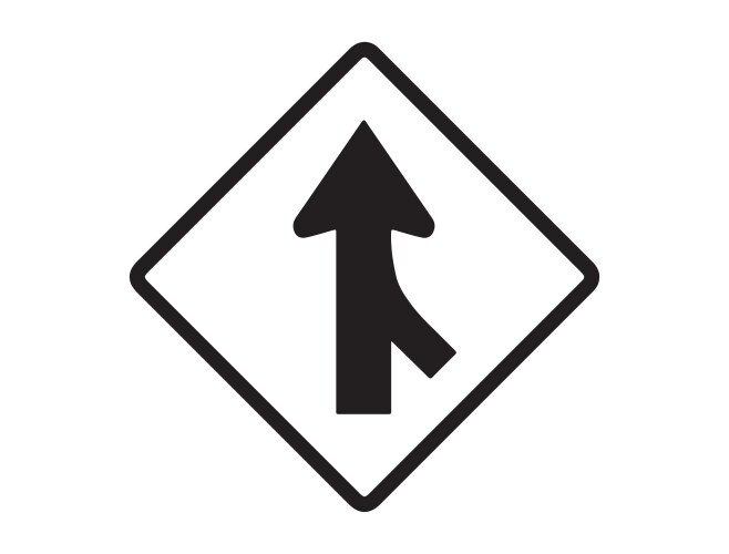 Merging road sign silhouette art Royalty Free Vector Image