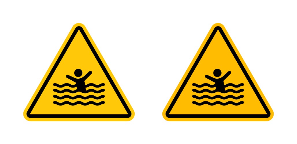 Mud warning sign icon set danger caution Vector Image