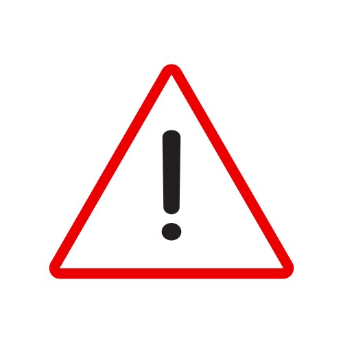 Fire warning sign red Royalty Free Vector Image