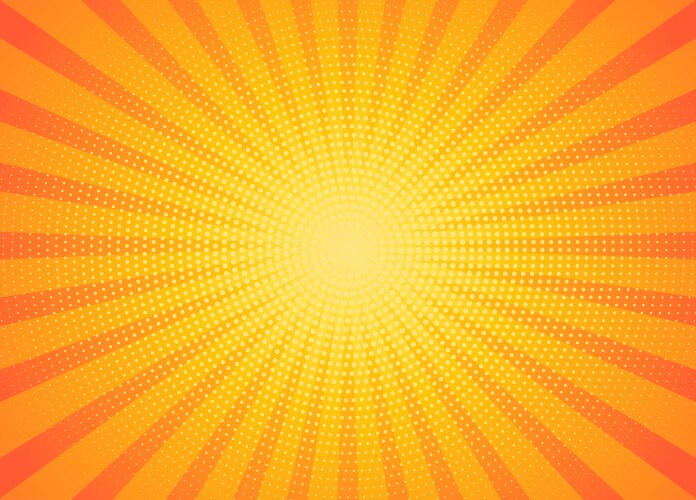White sun yellow pop art background Royalty Free Vector