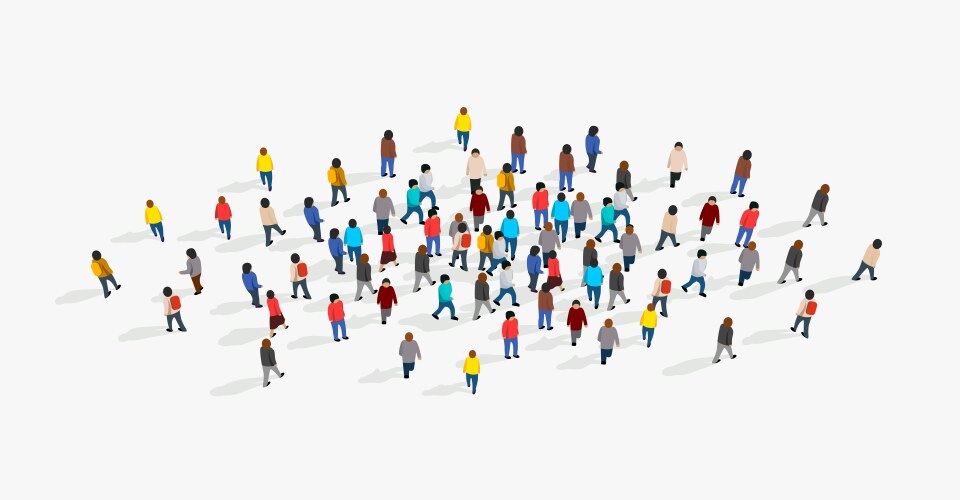 Large group people standing together forming Vector Image