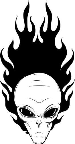 Outline alien head Royalty Free Vector Image - VectorStock