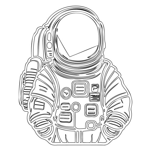 Astronaut outline sketch Royalty Free Vector Image
