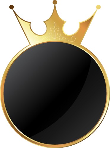 Golden vip sign with crown and ornament Royalty Free Vector
