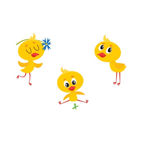 Cartoon cute chicken characters set Royalty Free Vector