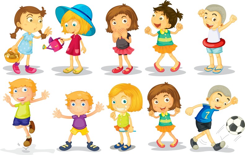 Kids and many numbers Royalty Free Vector Image