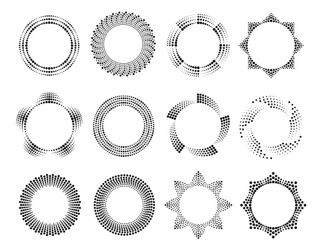 Romantic collection with hand drawn round frames Vector Image