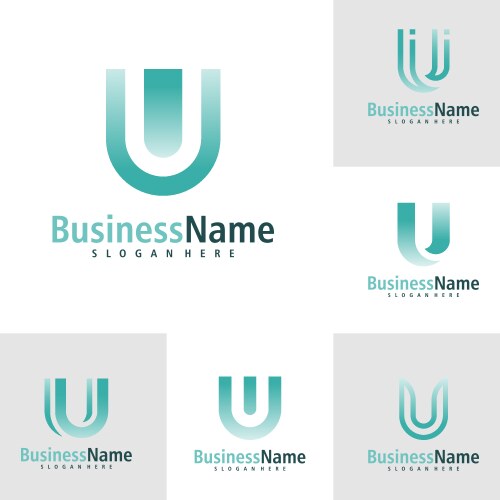 Letter u logo design creative initial Royalty Free Vector