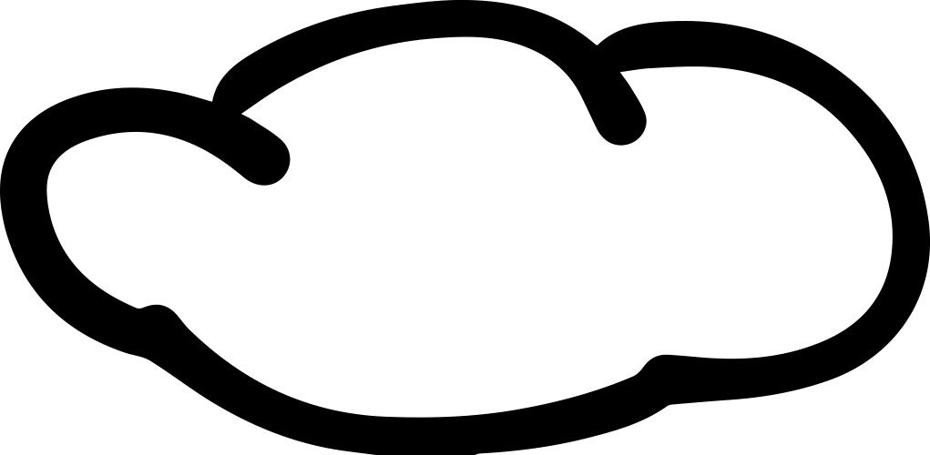 Cloud icon hand-drawn outline sketch simple Vector Image