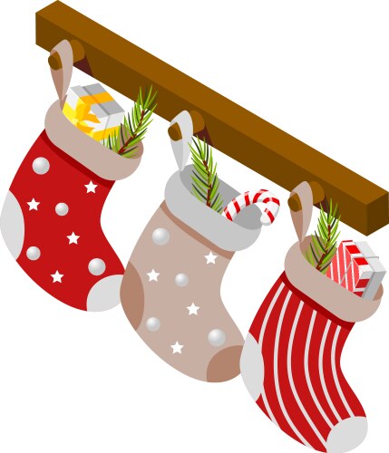 Christmas socks clipart Vector Images & Graphics for Commercial Use ...