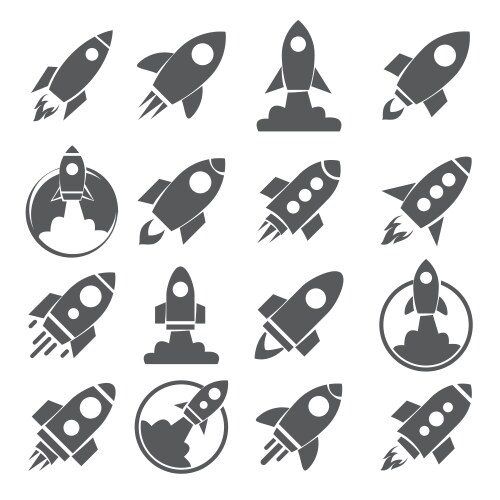 Set of the rockets icons on white background Vector Image