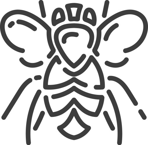 Simple line art icon bee pictograph design Vector Image