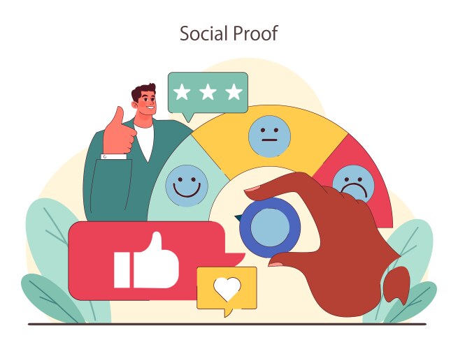 Social proof concept visualizing consumer trust Vector Image