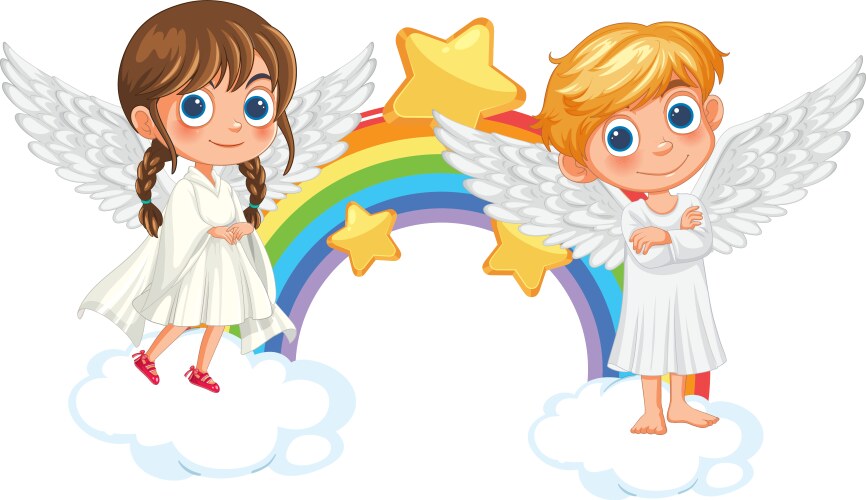 Rainbow Angel Wings Vector Images (over 500)