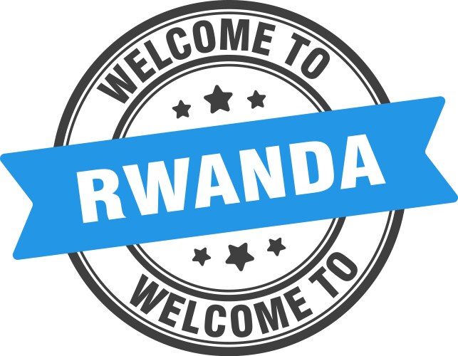 Welcome to rwanda stamp round sign Royalty Free Vector Image