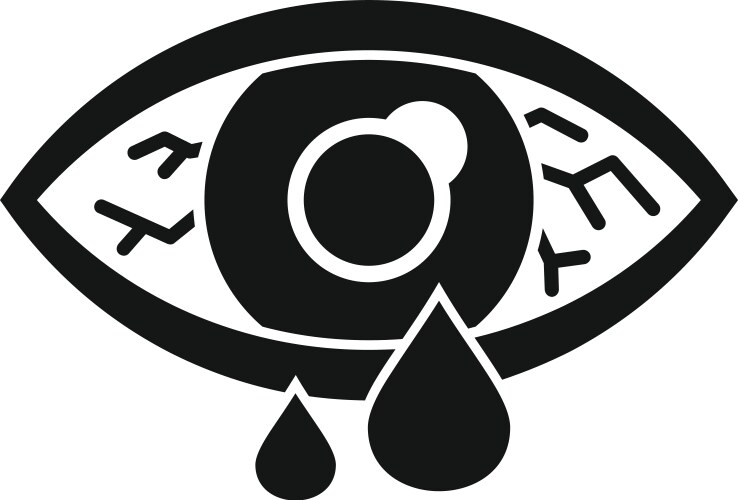 Allergic human eye icon flat gluten Royalty Free Vector