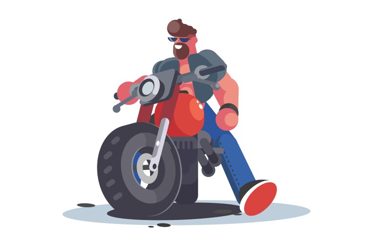 Fat biker with motorcycle Royalty Free Vector Image