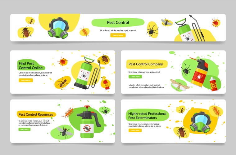 Pest control icon set Royalty Free Vector Image