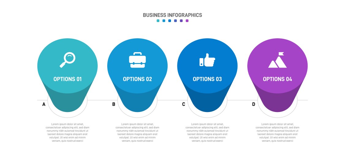 Horizontal progress bar featuring 4 arrow-shaped Vector Image
