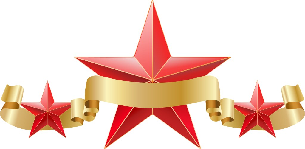 Achievement star with red ribbon yellow Royalty Free Vector