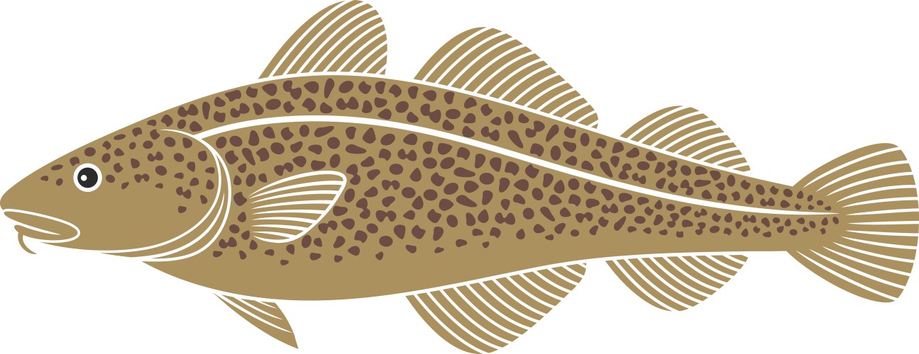 Atlantic cod - american fishes logo fish Vector Image