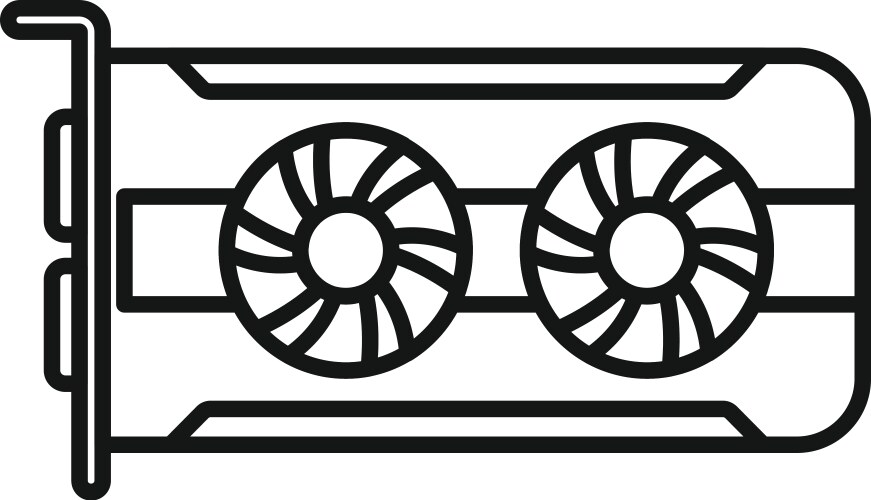 Chip gpu card icon simple graphic pc Royalty Free Vector