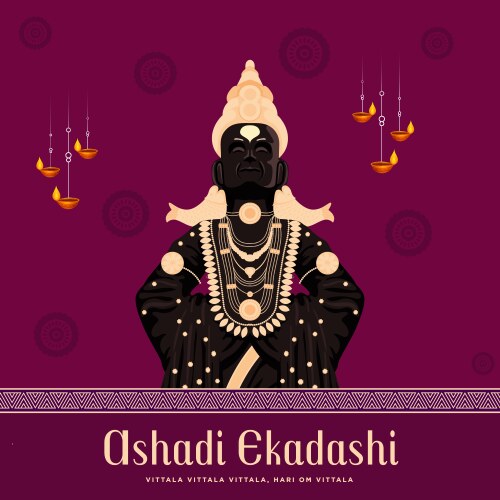 Happy ashadi ekadashi banner design Royalty Free Vector