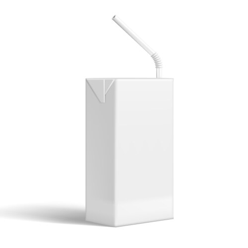 Realistic white blank juice carton package Vector Image