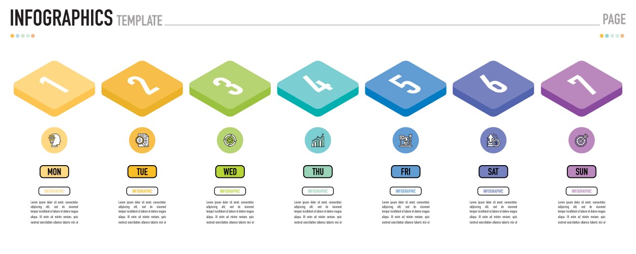 Rectangular isometric infographic for business Vector Image