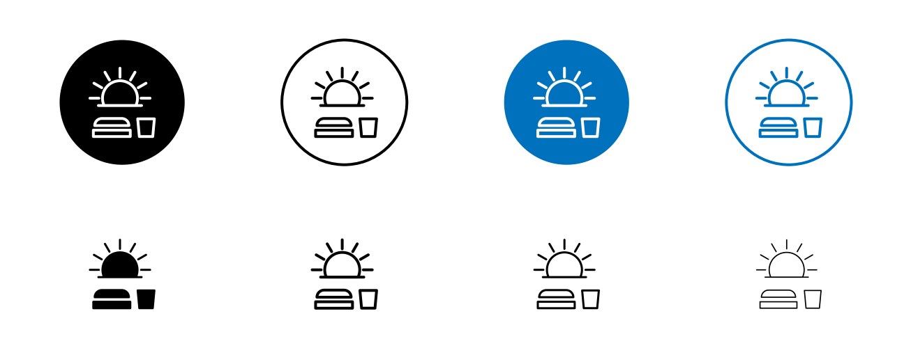 Sahur time icon set ramadan breakfast symbol Vector Image