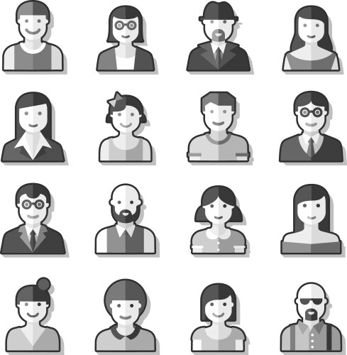 Flat avatar icons faces people Royalty Free Vector Image