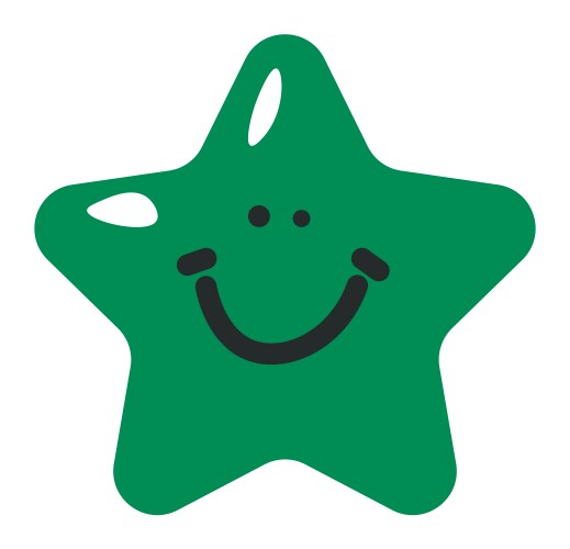 Star shaped character with smile geometric form Vector Image