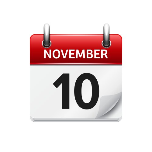 October 10 flat daily calendar icon date Vector Image