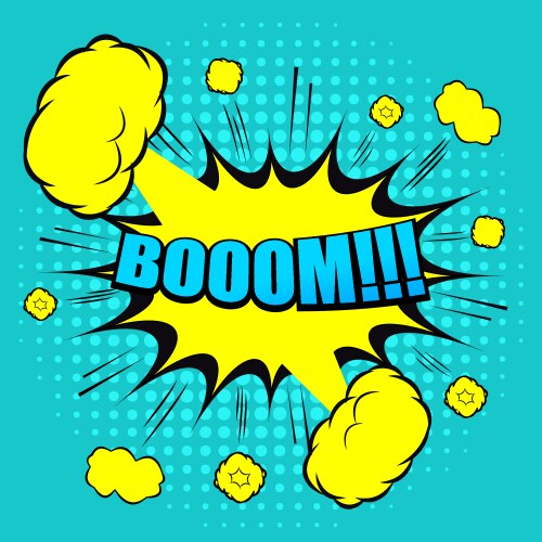 Cartoon comic balloon text design Royalty Free Vector Image