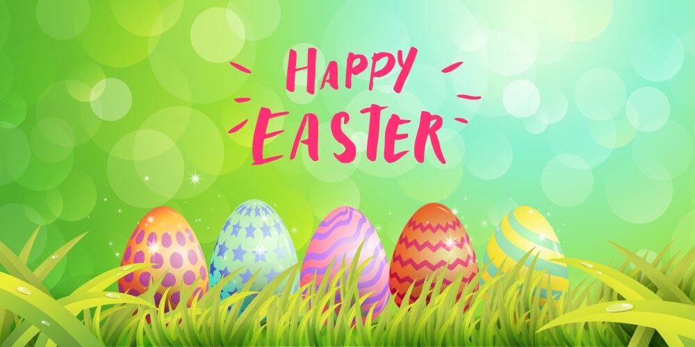 Happy easter typography bunny egg Royalty Free Vector Image