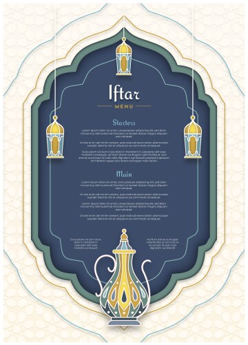 Hand drawn iftar menu template Royalty Free Vector Image