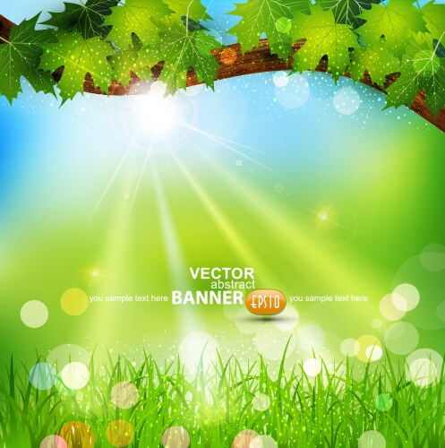 Green landscape with trees Royalty Free Vector Image