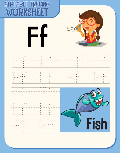 Letter i lowercase tracing practice worksheet Vector Image