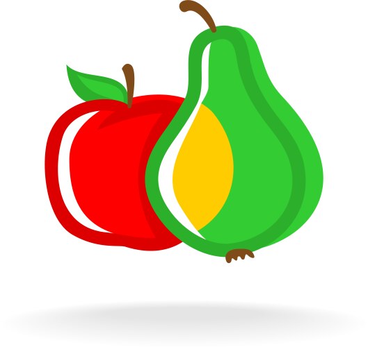 Logo with silhouette of pear Royalty Free Vector Image