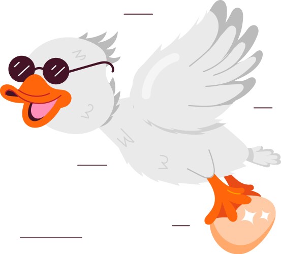 Basic rgba flat style sticker of angry fowl Vector Image