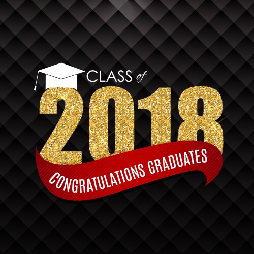 Congratulations on graduation 2018 class Vector Image