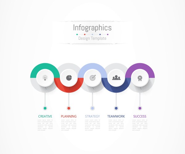 Infographic 5 options design elements Royalty Free Vector