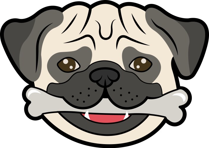 Shocked pug icon cartoon style Royalty Free Vector Image