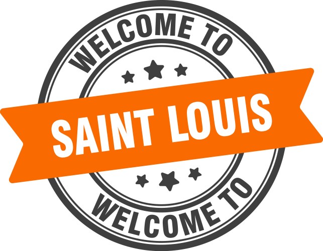 Welcome to saint louis stamp round Royalty Free Vector Image