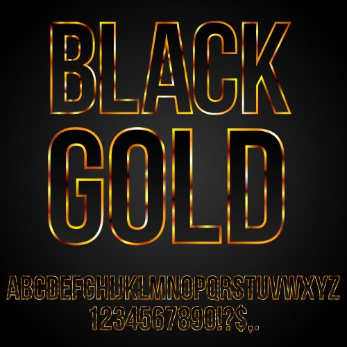 Golden text editable font effect Royalty Free Vector Image