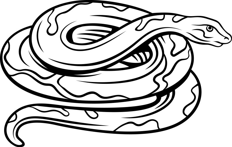 Tattoo snake traditional black dot style ink Vector Image