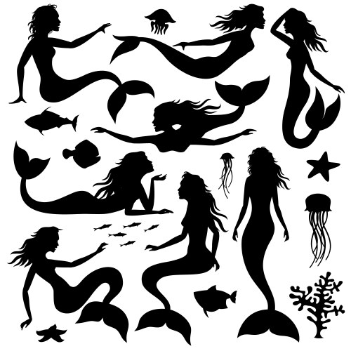 Black Mermaid Vector Images (over 7,800)