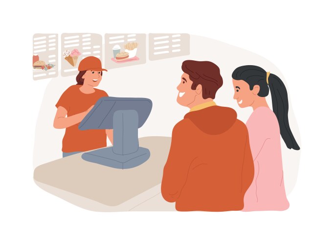 Getting order isolated cartoon Royalty Free Vector Image