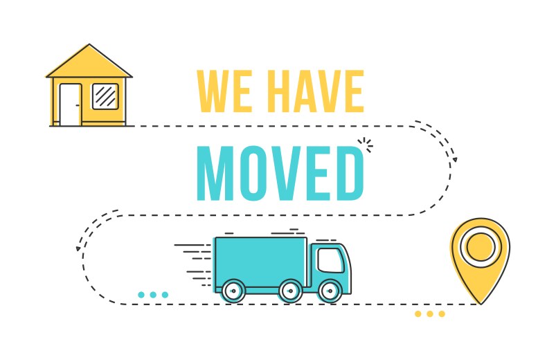 We have moved website landing page design Vector Image